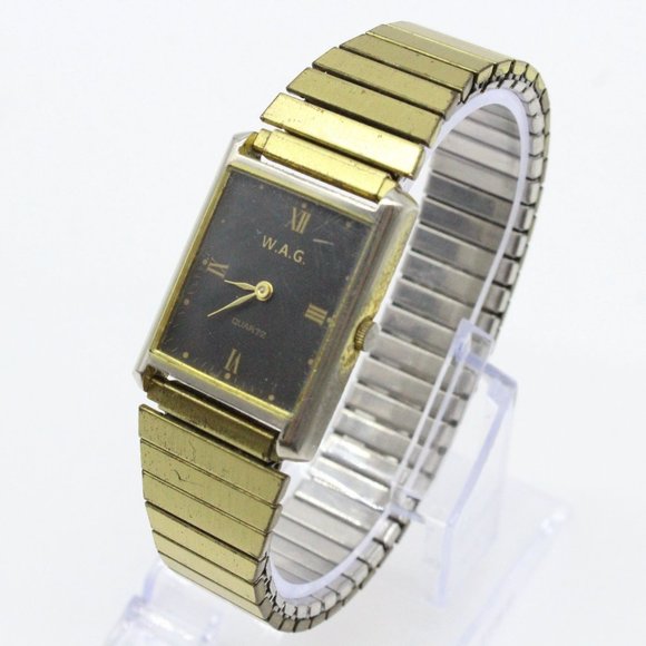 W.A.G | Accessories | Vintage Wag Watch Classic Bronze Tone Rectangle ...